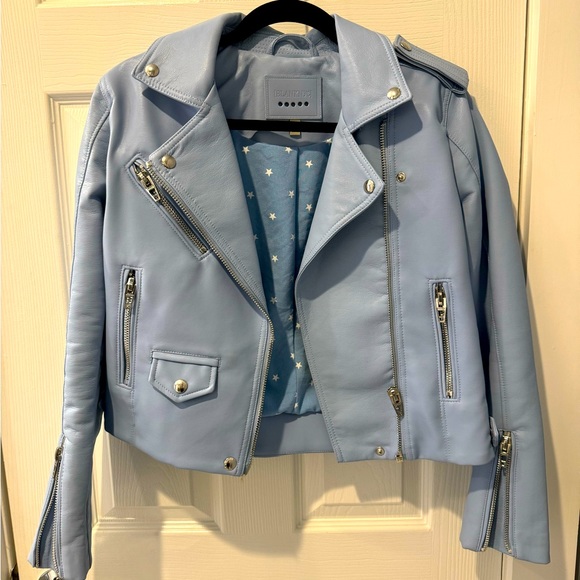 Blank NYC | Jackets & Coats | Blank Nyc Faux Leather Baby Blue Jacket ...